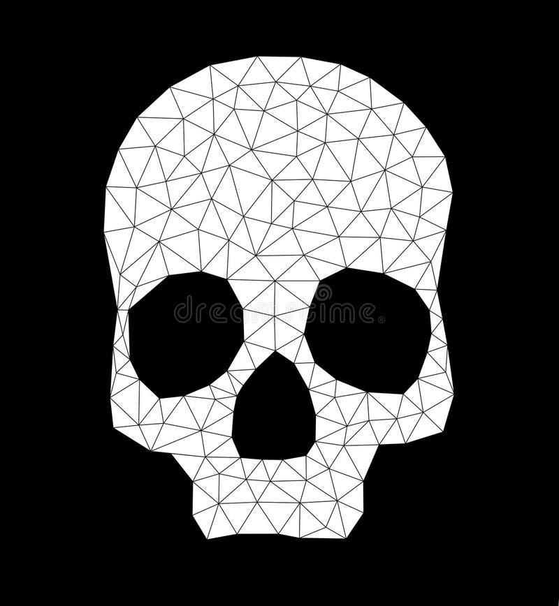 Triangle-skull-contour-white Stock Vector - Illustration of skeleton ...