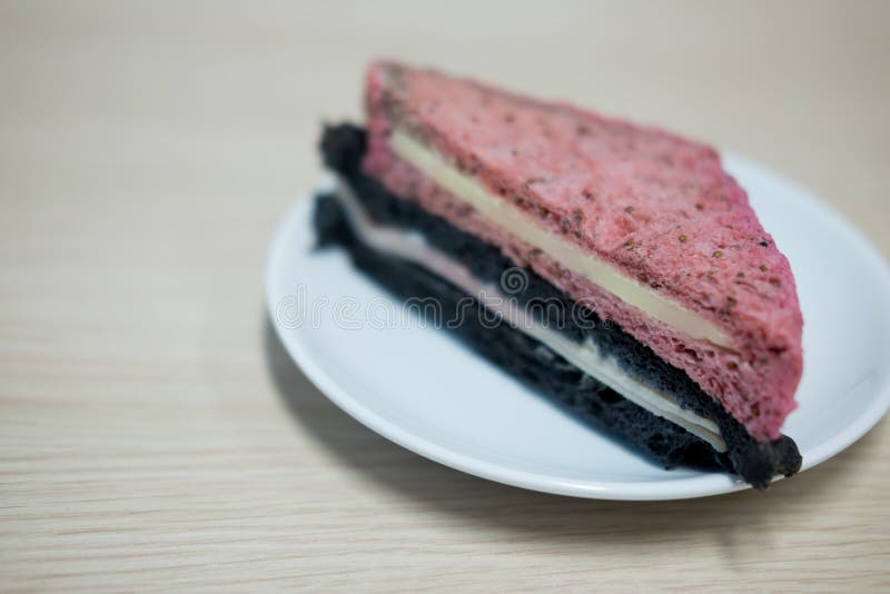 Triangle Slice Piece of Sandwich Ham Cheese Stock Photo - Image of ...