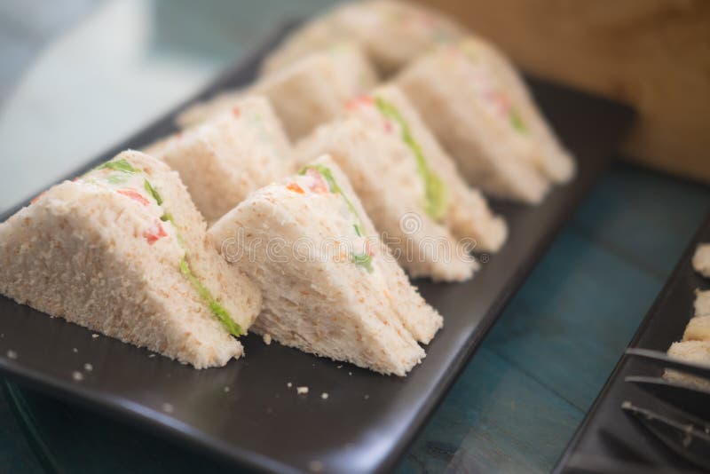 Triangle Slice Sandwich Ham and Cheese Stock Image - Image of food ...