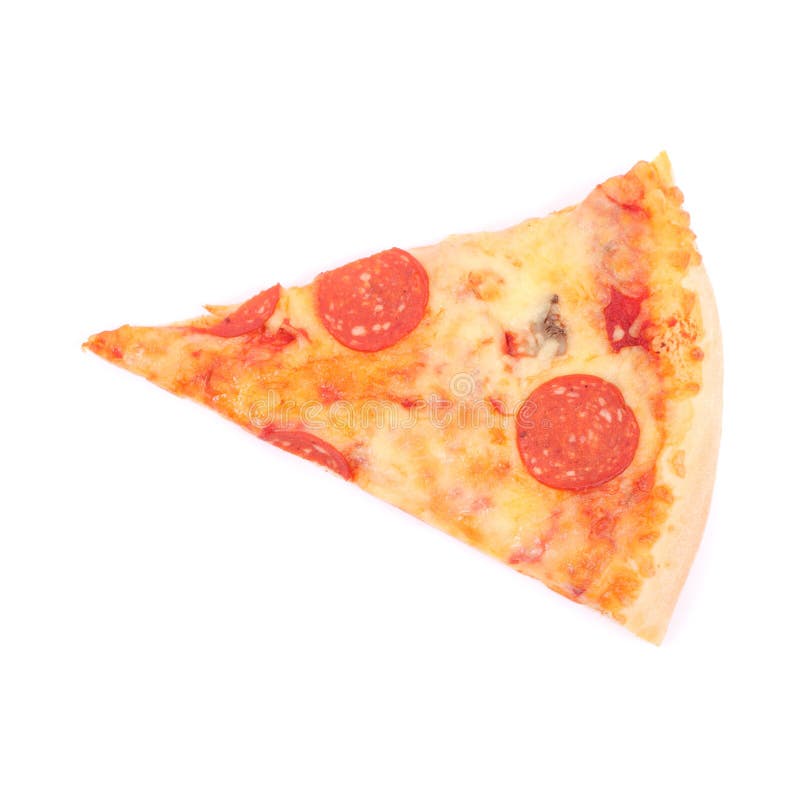 Triangle Slice of Pizza Isolated on White Stock Photo - Image of meal ...