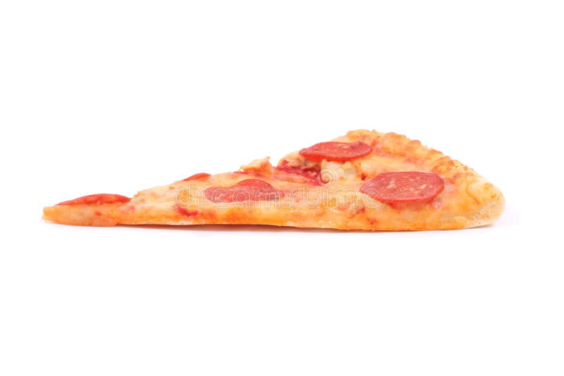 Triangle Slice of Pizza Isolated on White, Side View Stock Photo ...