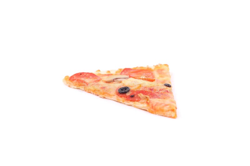 Triangle Slice of Pizza Isolated on White Stock Photo - Image of pepper ...