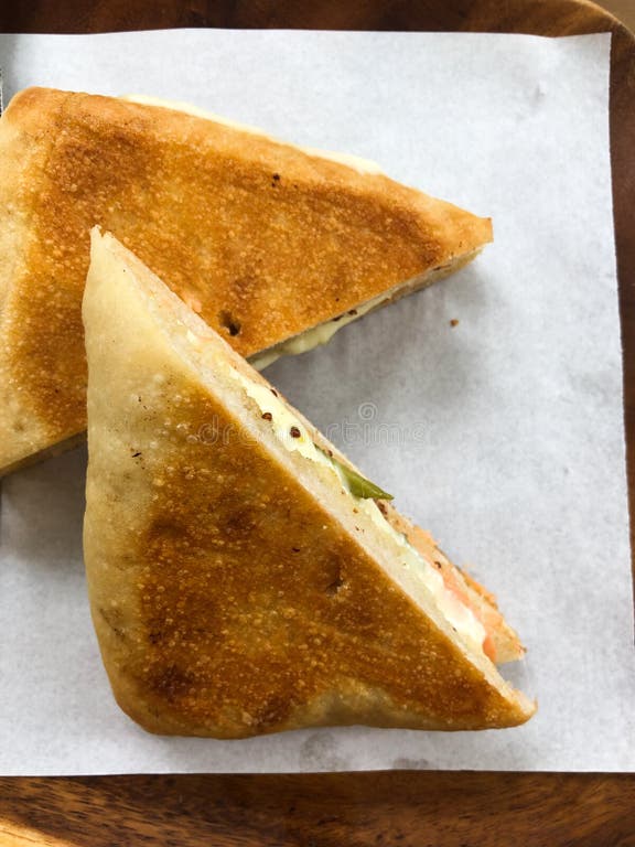 Triangle Slice Sandwich Ham and Cheese Stock Photo - Image of ...