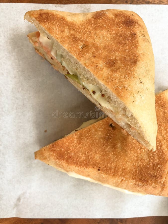 Triangle Slice Sandwich Ham and Cheese Stock Image - Image of nutrition ...