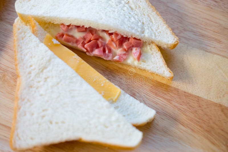 Triangle Slice Sandwich Ham and Cheese. Stock Photo - Image of healthy ...
