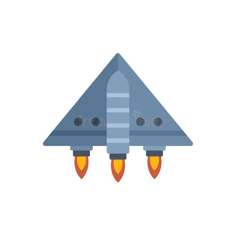 Triangle Spaceship Flying with Three Engines Burning Fuel Stock Vector ...