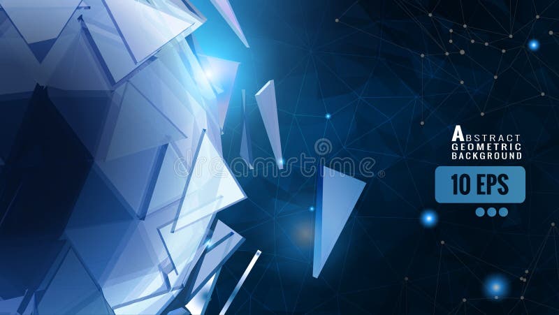 Triangle Sphere Glow on Polygonal Connected Dots BG Stock Vector ...