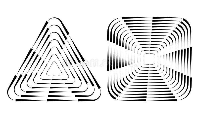 Triangle and Square with Dynamic Lines As Logo or Icon Stock Vector ...