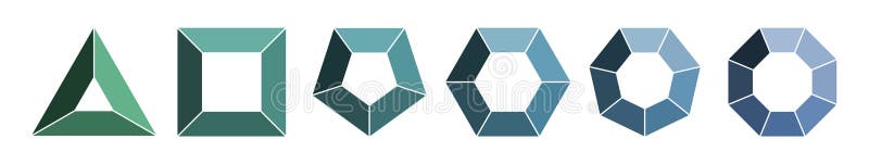 Triangle and Square Infographic Polygon Set, Pentagon and Hexagon ...
