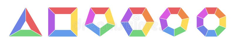 Triangle and Square Infographic Polygon Set, Pentagon and Hexagon ...