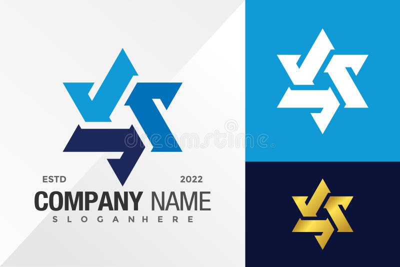 Triangle Star Logo Design Vector Illustration Template Stock Vector ...