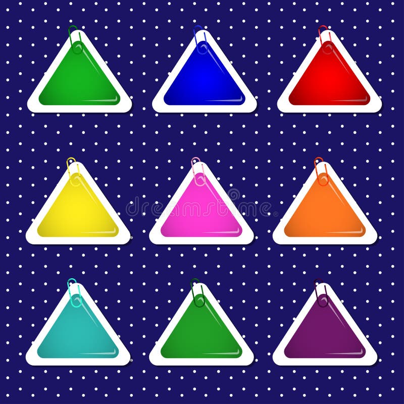 Triangle Sticker Shapes in Bright Colors Stock Vector - Illustration of ...