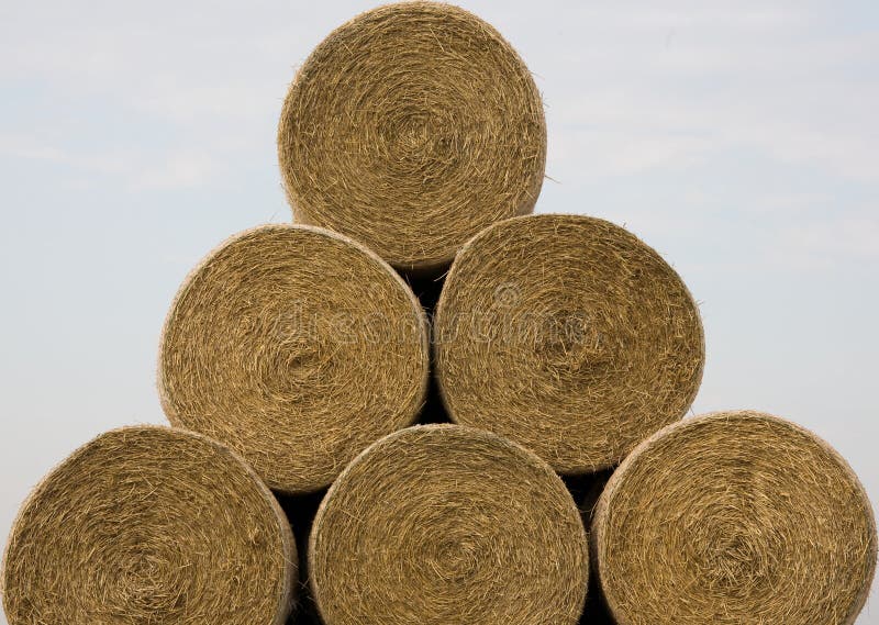 Triangle of straw rolls. stock image. Image of roll, plant - 6329979