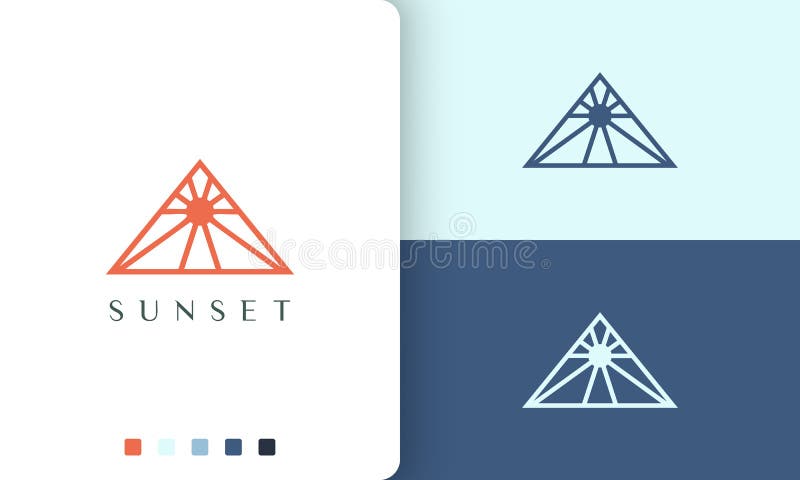 Triangle Sun or Power Logo in Unique and Simple Style Stock Vector ...