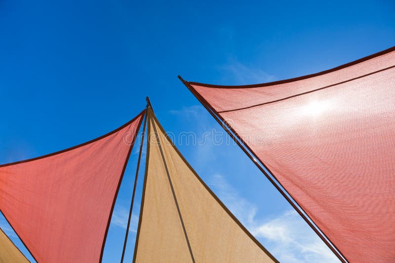 Triangle Sun Shades stock image. Image of blue, season - 26294705