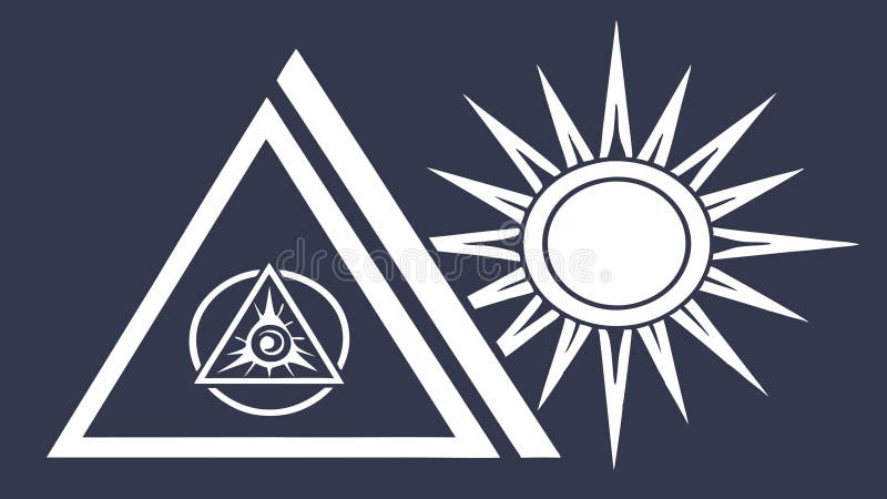 Triangle with Sun Symbol, Nature and Elemental Icon Design Vector ...