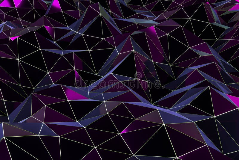 Triangle Surface Plane with Structure Lines, 3d Rendering Stock ...