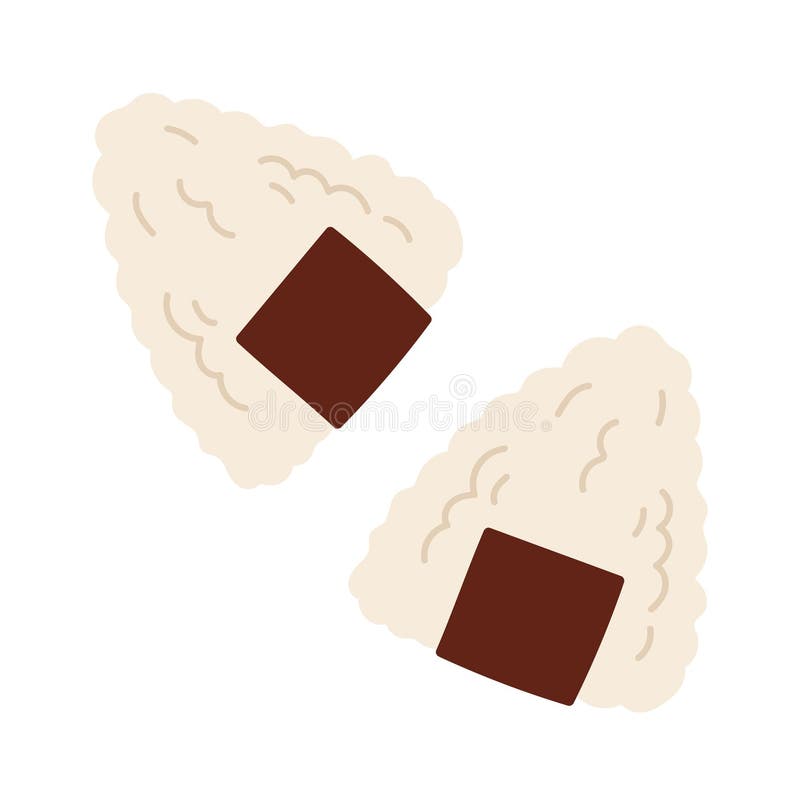 Triangle Sushi Onigiri Rice Balls Stock Vector - Illustration of ...