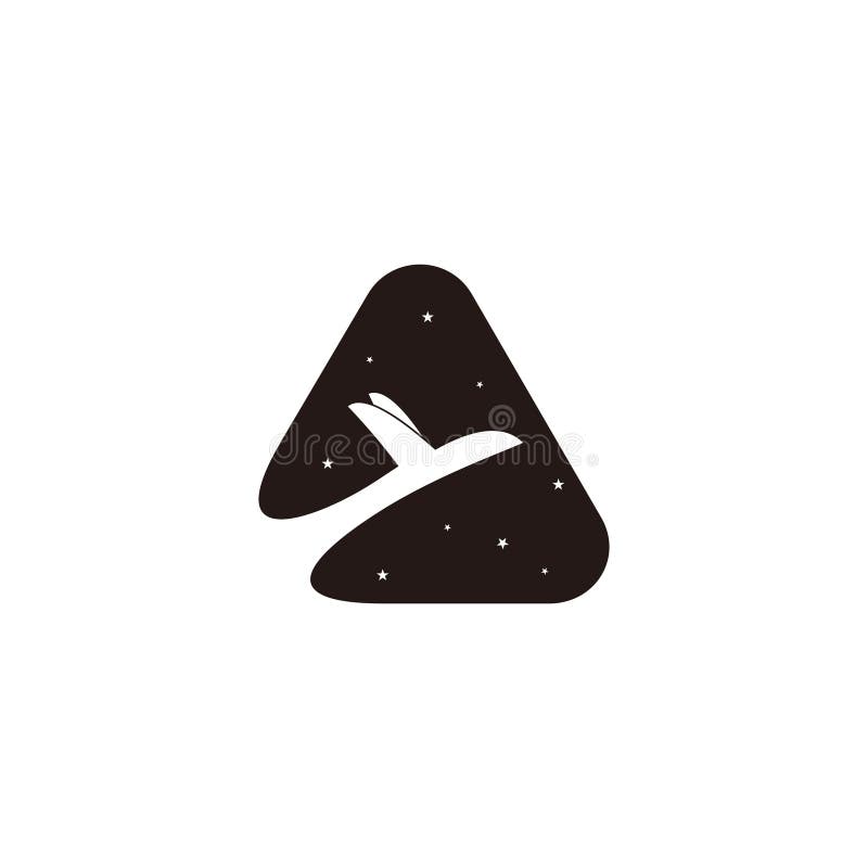 Triangle Swoosh Airplane Sky Stars Motion Symbol Logo Vector Stock ...