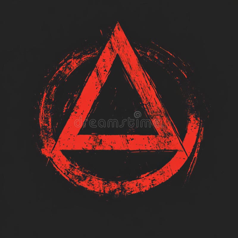 Triangle Symbol on Grunge Blackboard Background. Vector Illustration ...