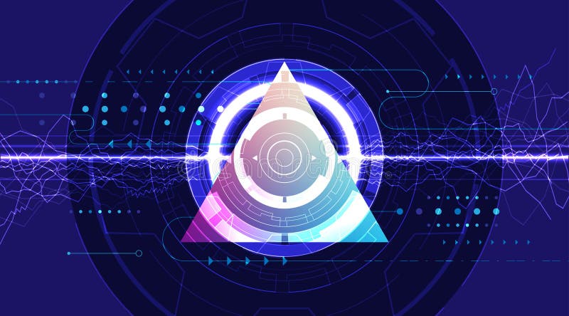 Triangle Technology and Electricity Power Background. Digital ...