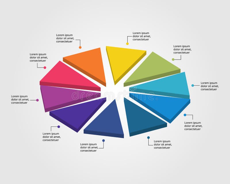 Triangle Template for Infographic for Presentation for 10 Element Stock ...