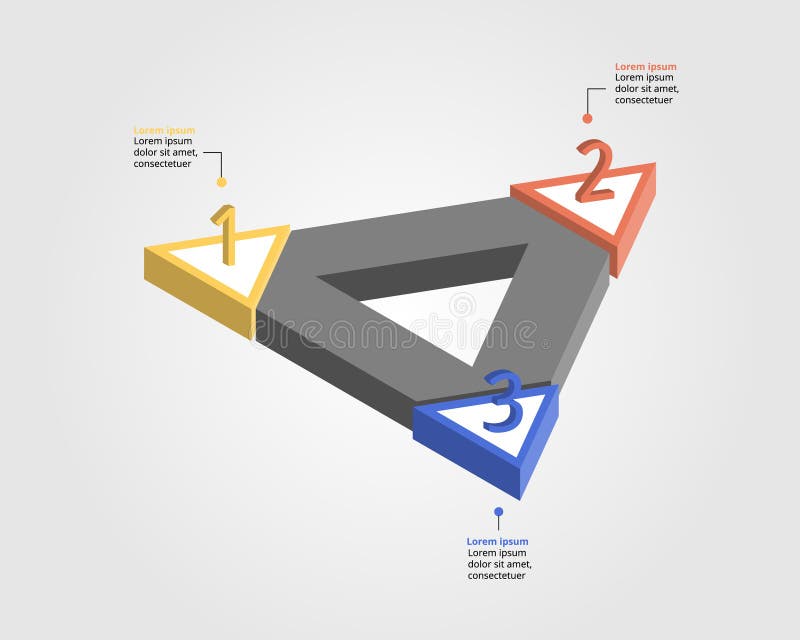 Triangle Template for Infographic for Presentation for 3 Element Stock ...