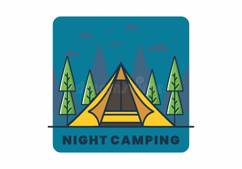 Triangle Tent Camping Flat Illustration Stock Vector - Illustration of ...