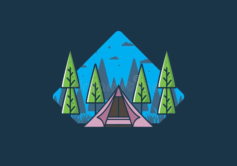 Triangle Tent Camping Flat Illustration Stock Vector - Illustration of ...