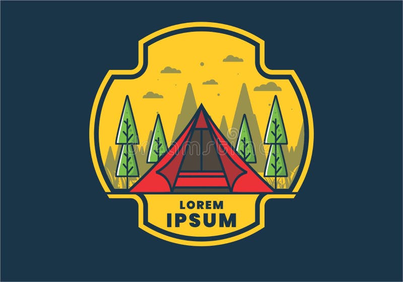 Triangle Tent Camping Flat Illustration Stock Vector - Illustration of ...