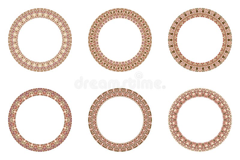 Triangle Tile Border Collection - Circular Round Vector Designs ...