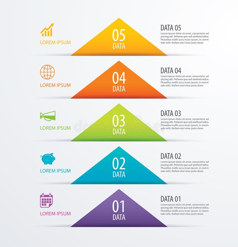 3 Triangle Timeline Infographic Options Paper Template with Data Stock ...