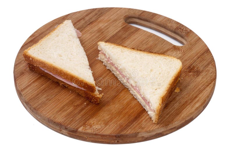 Triangle Toast Sandwiches with Ham Stock Image - Image of slice, beef ...