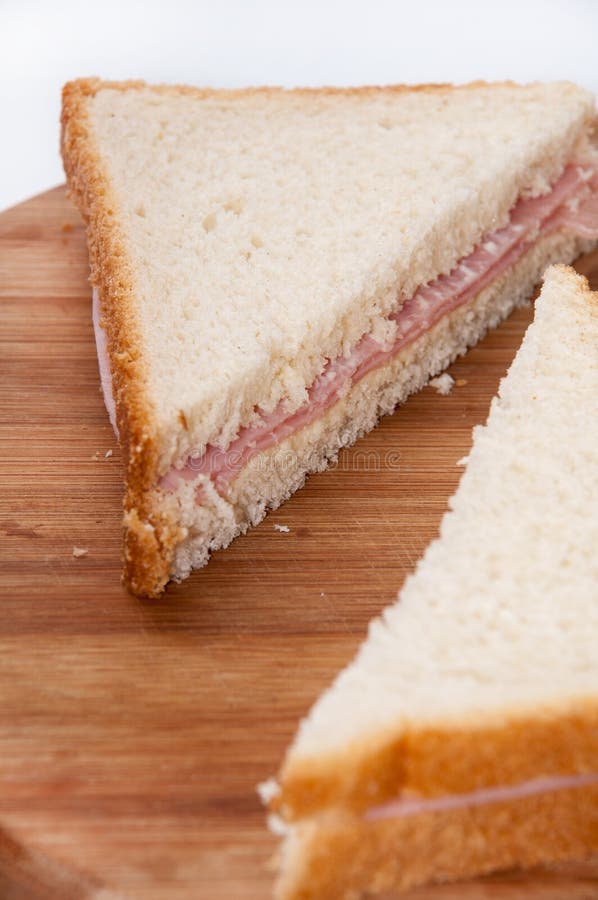 Triangle Toast Sandwiches with Ham Stock Photo - Image of fresh, crisp ...