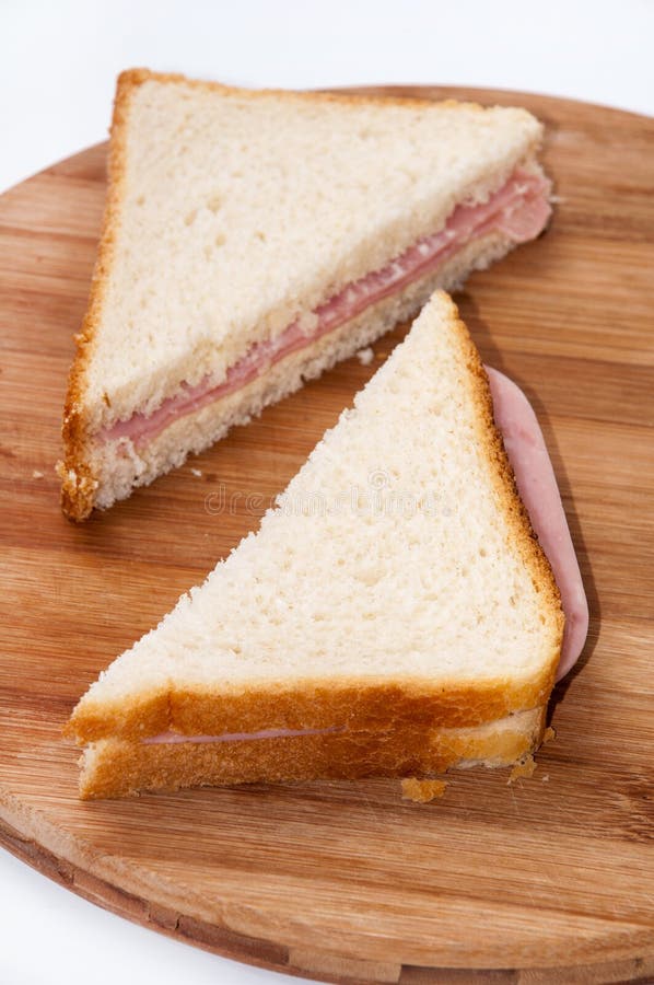 Triangle Toast Sandwiches with Ham Stock Photo - Image of salami, fresh ...