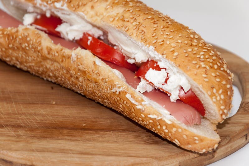 Triangle Toast Sandwiches with Ham Stock Image - Image of slice, tasty ...