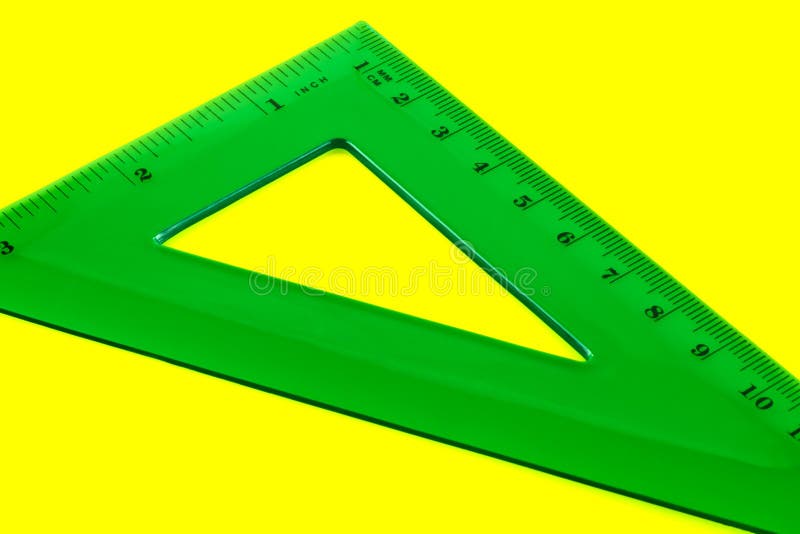 Green Plastic Triangle Tool. Stock Photo - Image of instrument, ruler ...