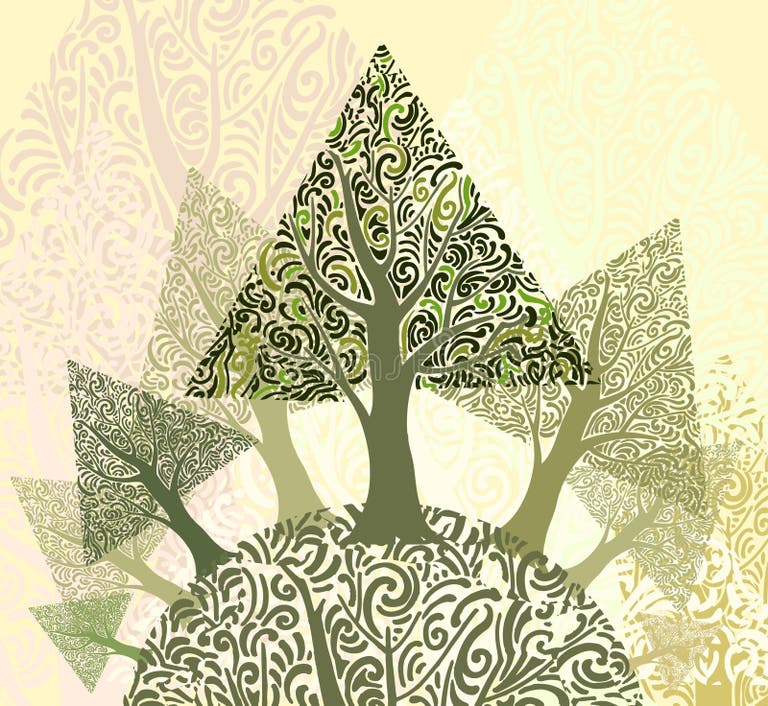 Triangle tree landscape stock vector. Illustration of outside - 32564983