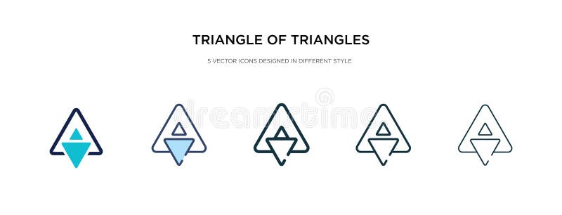 Triangle of Triangles Icon in Different Style Vector Illustration. Two ...