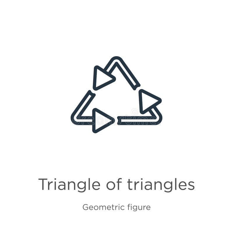 Triangle of Triangles Icon. Thin Linear Triangle of Triangles Outline ...