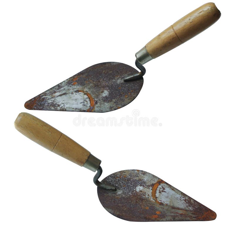 Triangle Trowel Isolated on White Stock Photo - Image of black ...