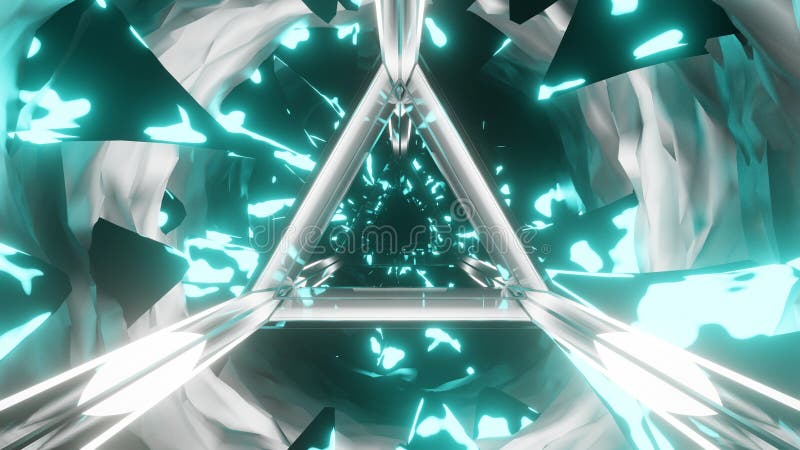 Triangle Tunnel in a Cave 3D Rendering Stock Illustration ...