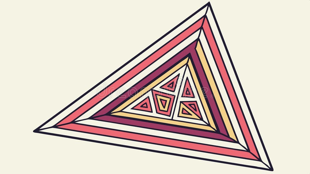 Triangle Tunnel Illusion, Abstract Geometric Shape Vector Design Generative AI Stock ...