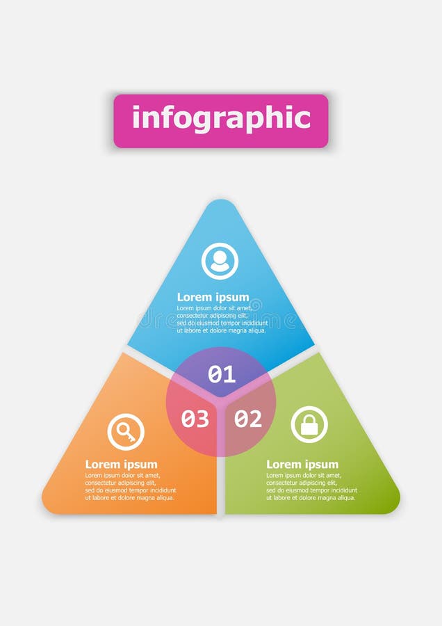 Triangle Infographic Present with Three Steps. Planning Timeline ...