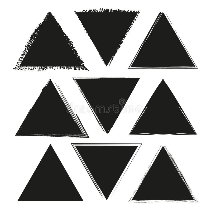 Triangle Vector Icon. Geometric Abstract Shapes. Rough Edge Effect ...