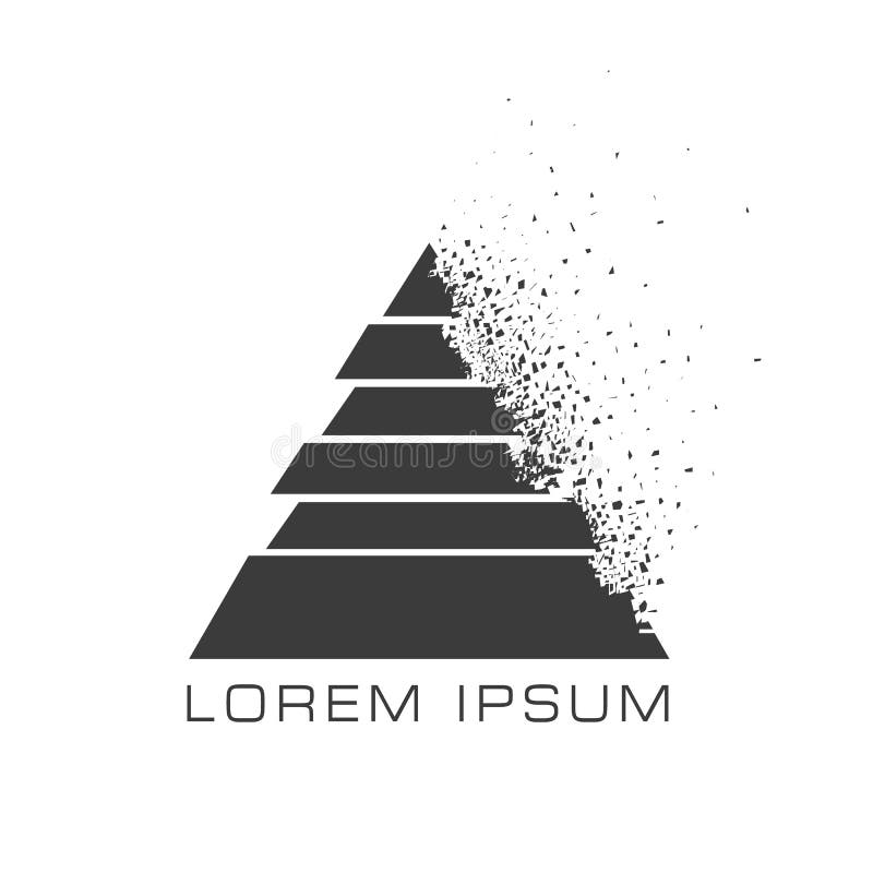 Triangle Vector Logo Concept with Debris on White Background Stock ...