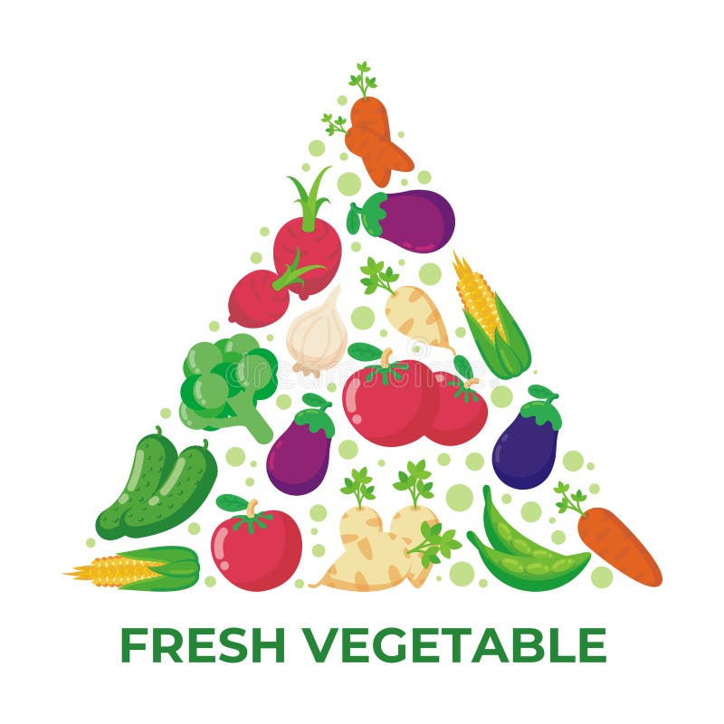 Triangle of Vegetable Vector Illustration Stock Vector - Illustration ...