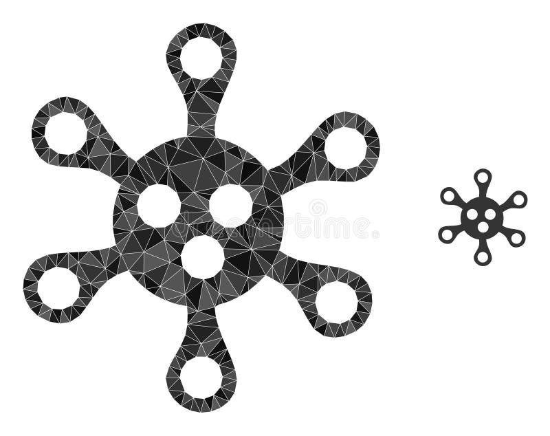 Virus Triangle Lowpoly Flat Icon Stock Vector - Illustration of aids ...