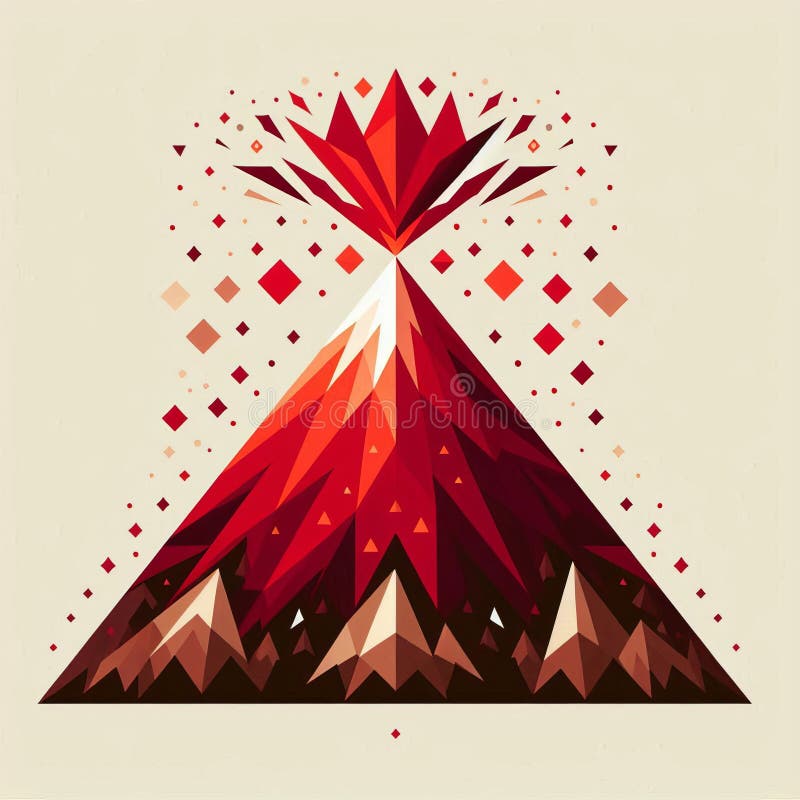 Triangle Volcano a Volcano Design Created Using Triangles in Sha Stock ...