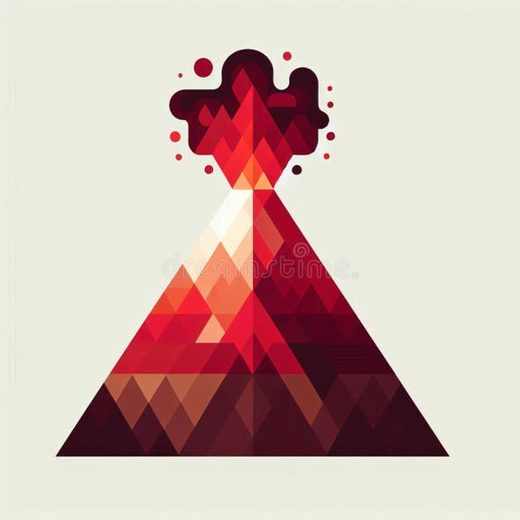 Triangle Volcano a Volcano Design Created Using Triangles in Sha Stock ...